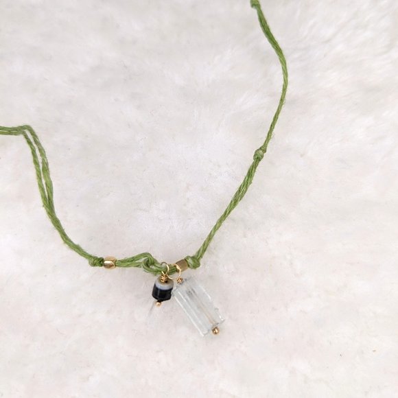 Vintage | Jewelry | Vintage Boho Spring Green String Necklace With ...